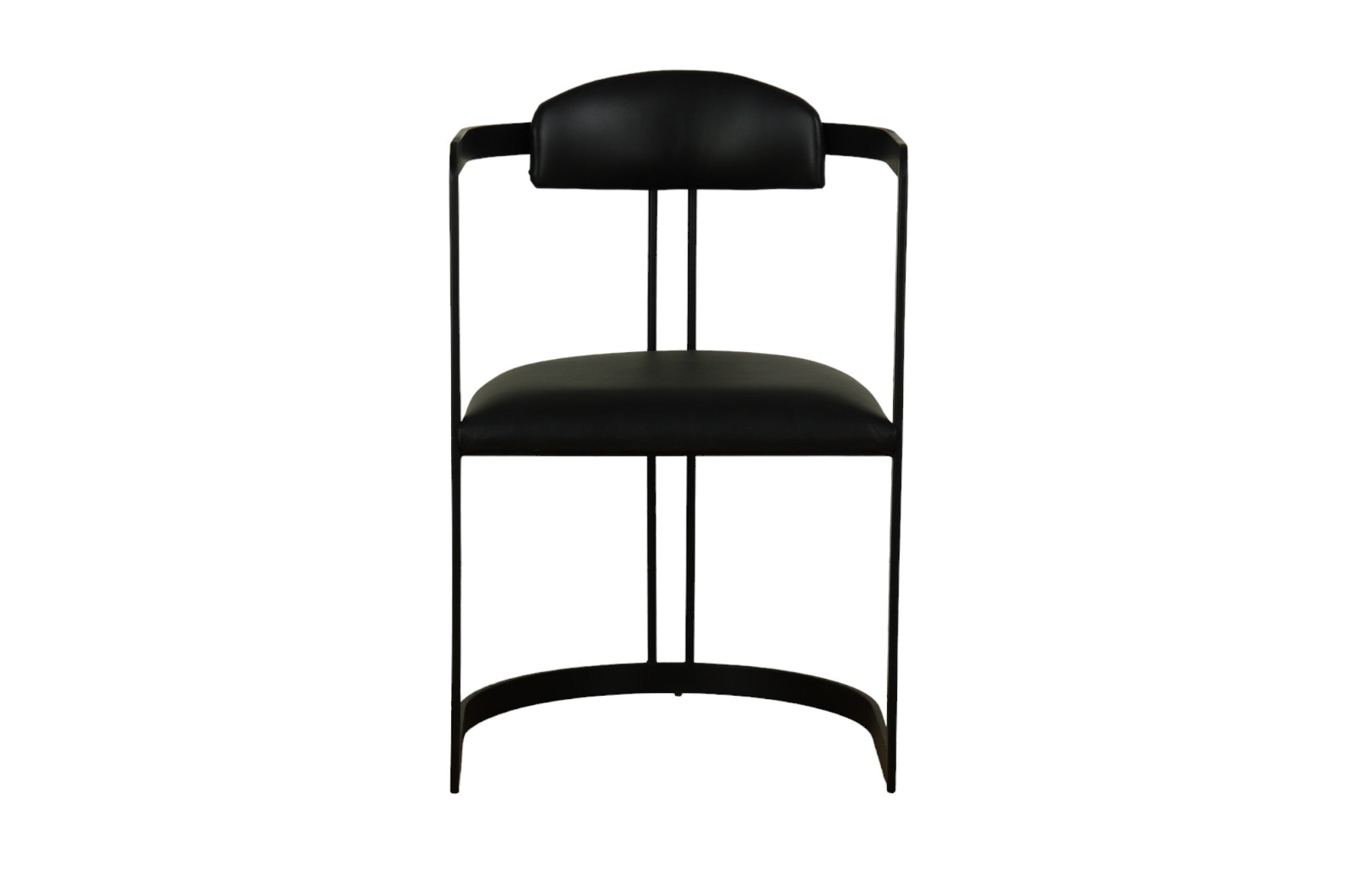 TNC Lunette Chair, Black Leather and Steel Frame – Town and Country ...
